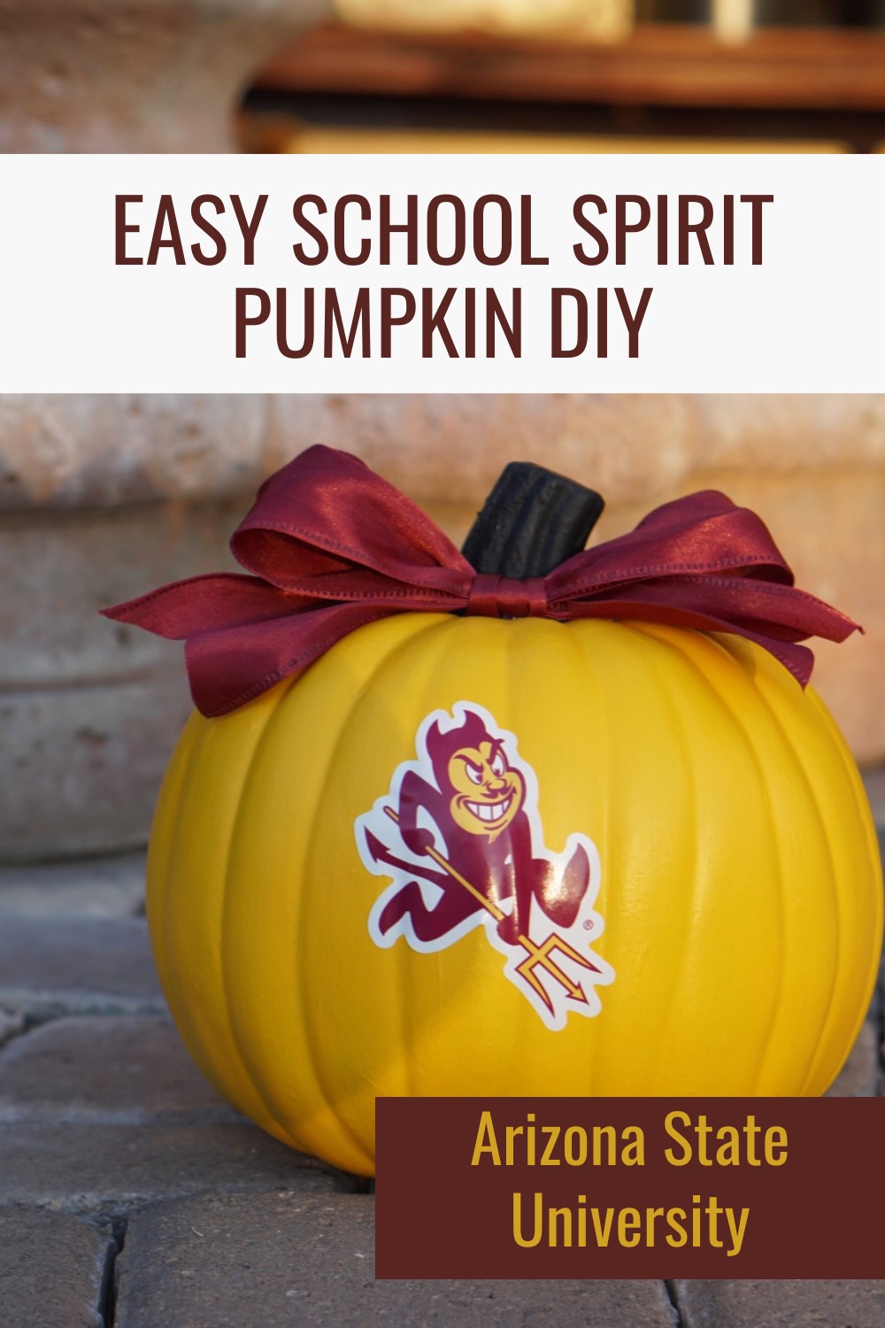 Easy DIY College Spirit Pumpkin for Arizona State University - Sweet ...